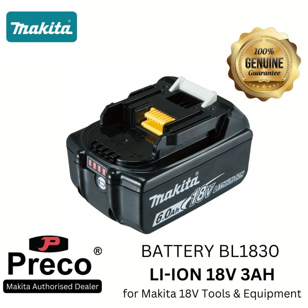SG Authentic Stock] Makita 18V 3.0AH BL1830B Li-on Battery for Makita 18V tools by Preco (197599 ...