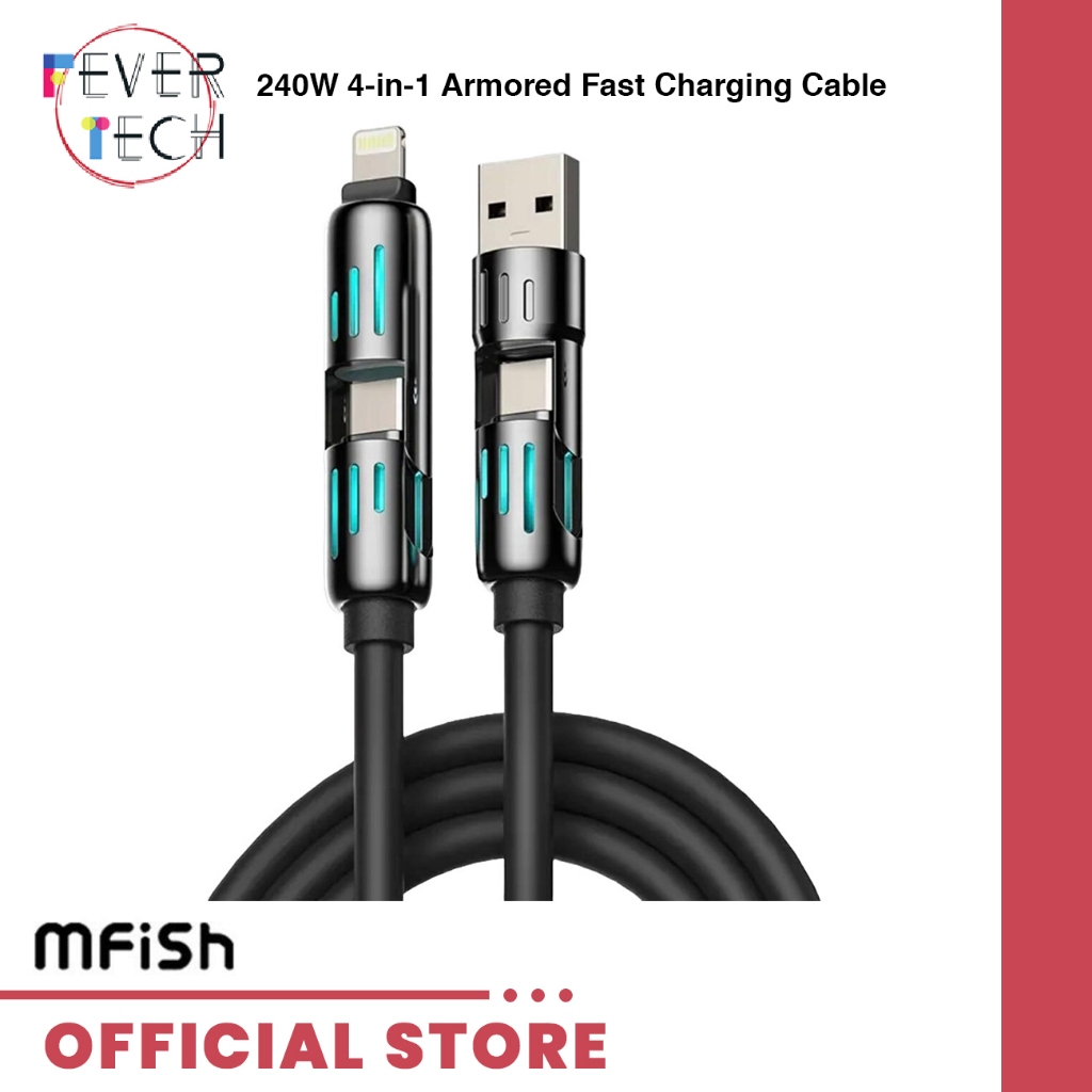 MFISH 4 In 1 Data Cable 240W Super Fast Charging Cable– For Usb Type C ...