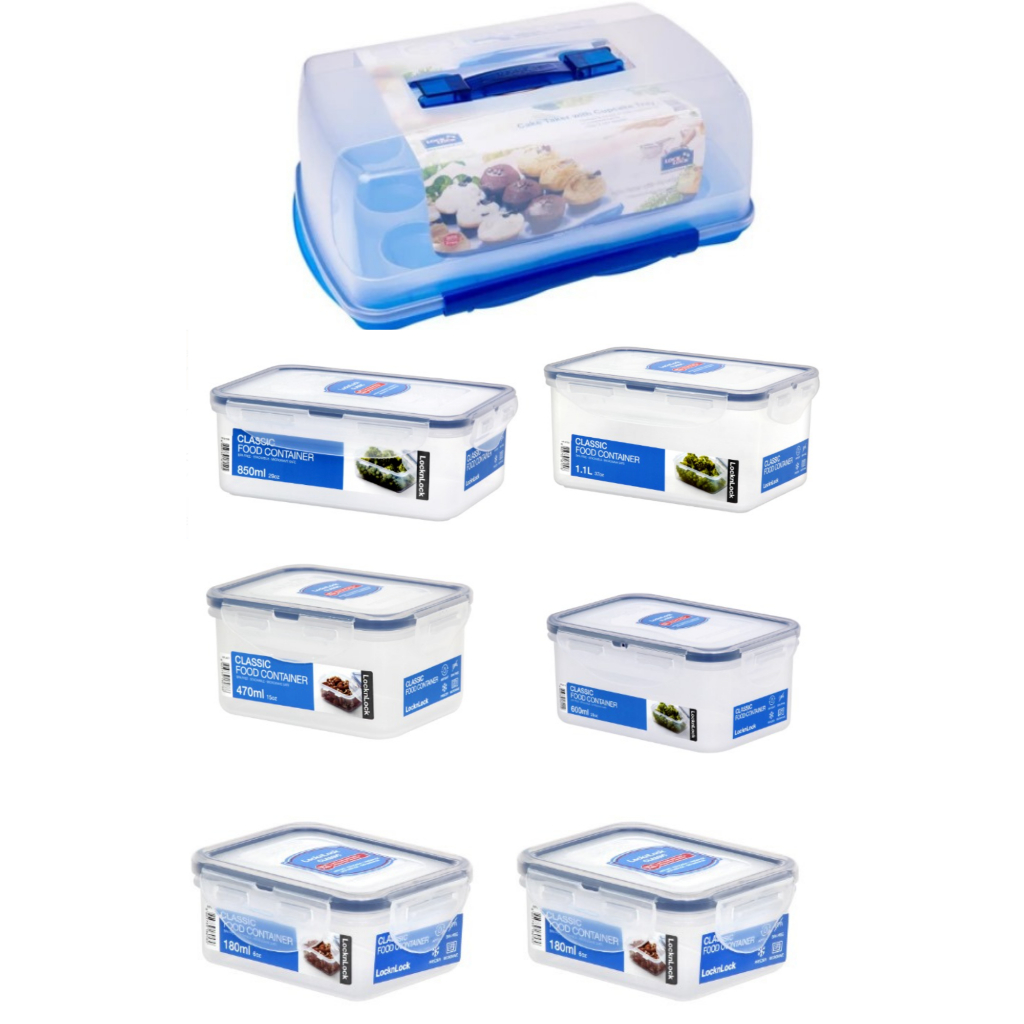 Locknlock Cake Tray (HLS-104) Set with Classic Containers (180mlx2Pcs ...