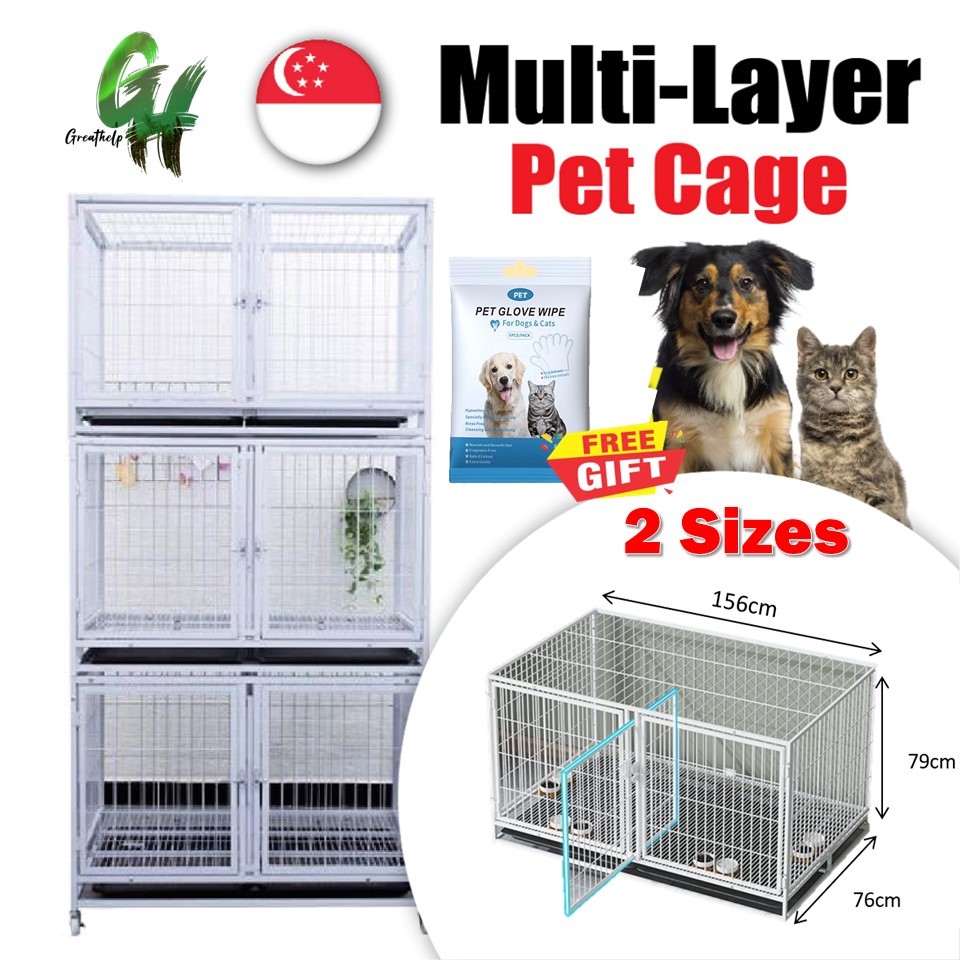 ⭐ Layered Cage⭐ Multi-Layer Pets Cage | Pets Training Cage Cat Cage Dog ...