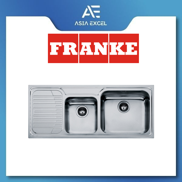 FRANKE GAL 621-LHD DOUBLE BOWL STAINLESS STEEL KITCHEN SINK WITH DRAINER | Shopee Singapore