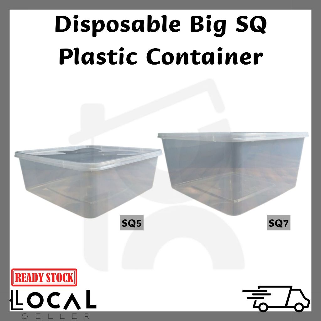 [SG Ready Stock][30Pcs] Big Square Disposable Plastic Container | Food ...