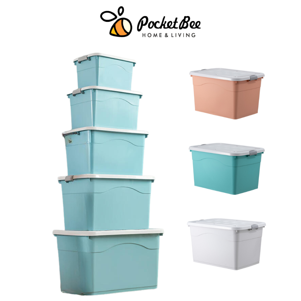Pocketbee - Storage Box / Plastic Stackable Container Large Capacity ...