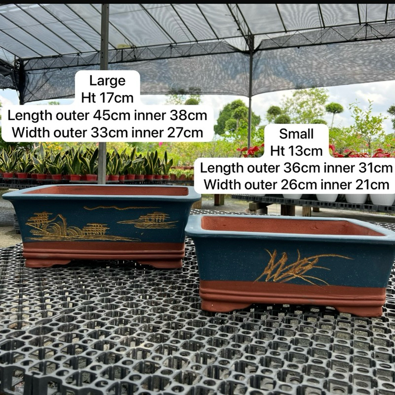 Purple Clay Bosai Pot ‘ Indigo Dye ’( Available in 2 Sizes) | 紫砂盆 ...