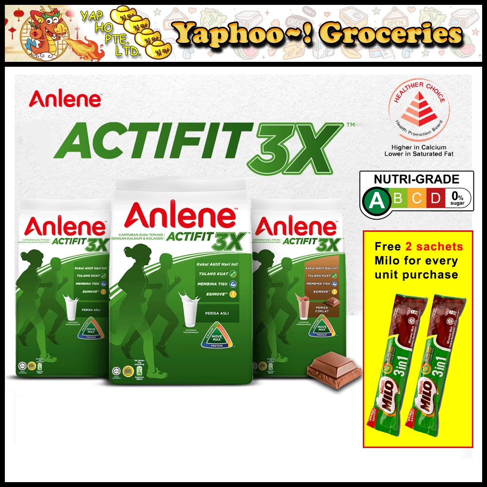 ANLENE Anlene Actifit 3X Plain Milk Powder 1kg 950g | Shopee Singapore