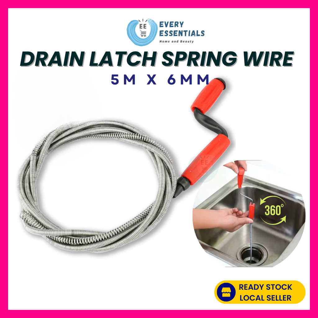 Drain Clog Remover Spring Wire | Sink Hair Pipe Blockage Unblocker ...