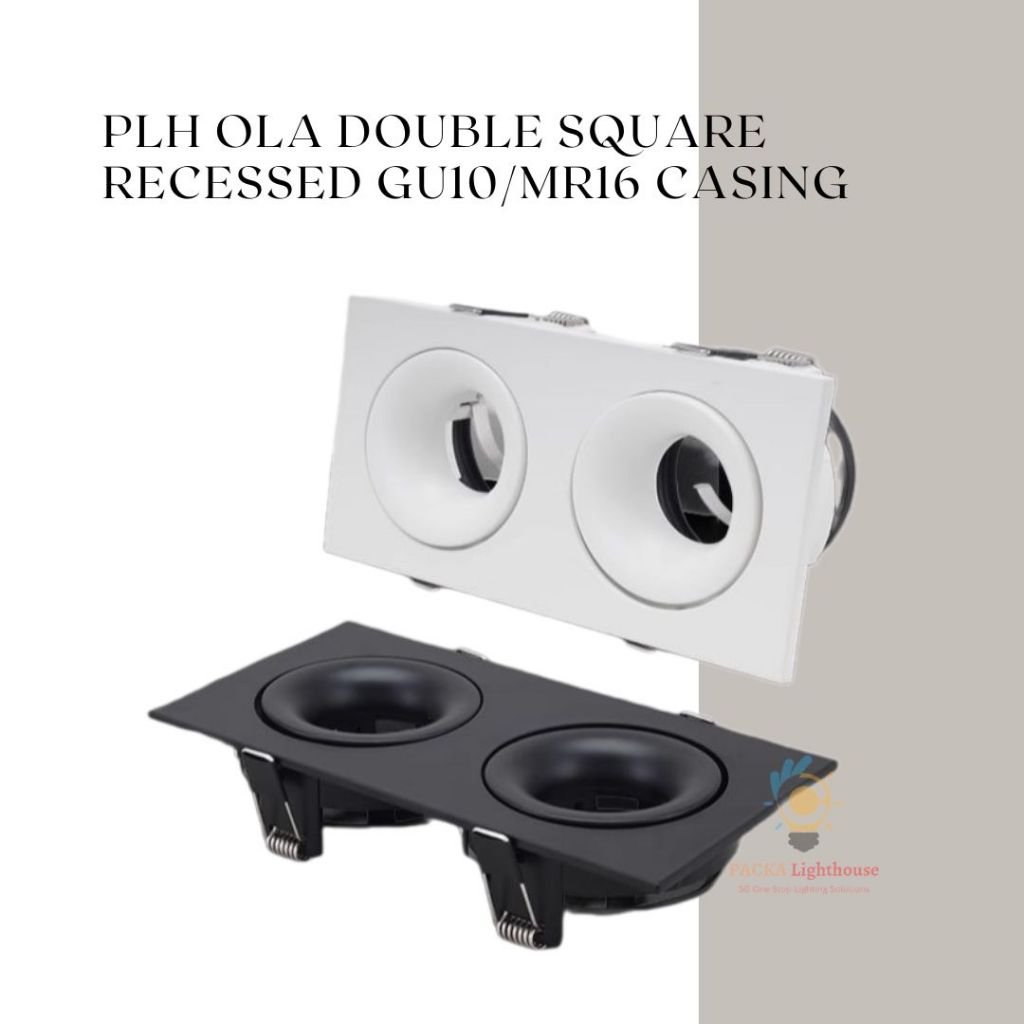 PLH OLA Double Square Recessed GU10/MR16 Casing | Shopee Singapore