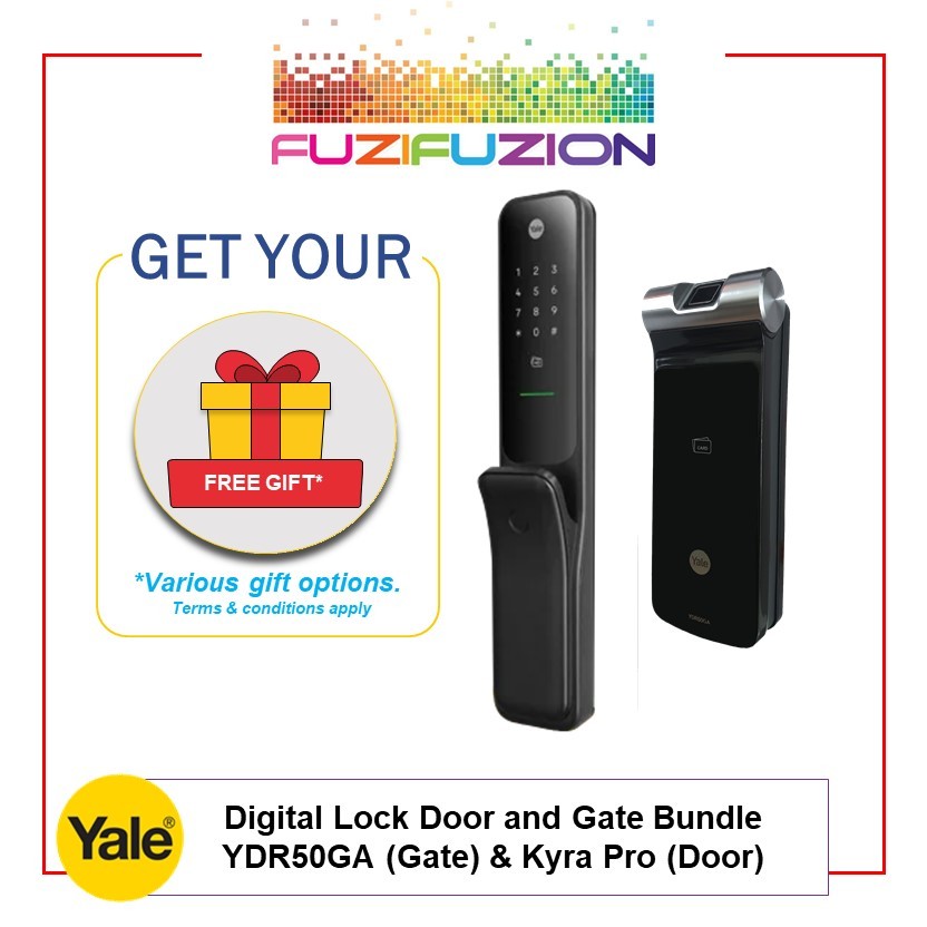 Yale YDR50GA & Kyra Pro Push Pull Gate & Door Lock Bundle | Shopee ...
