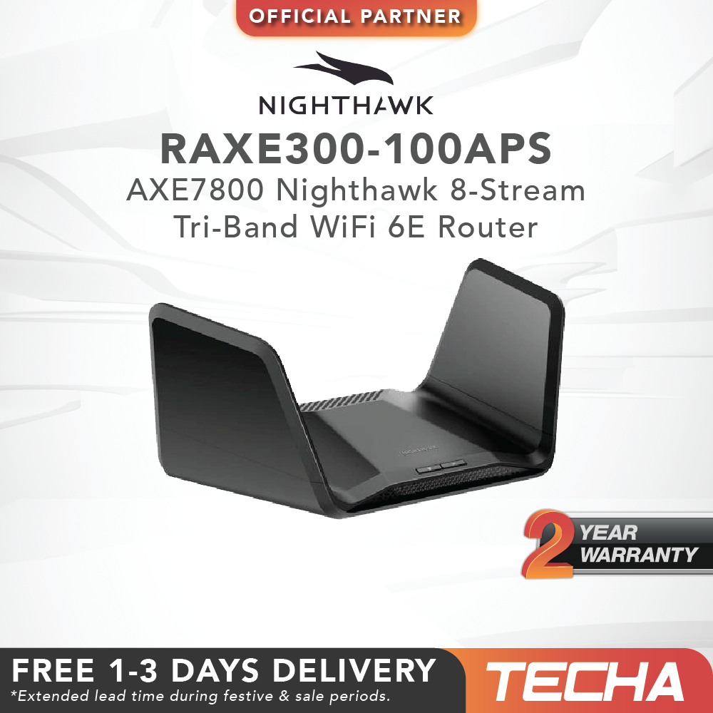Netgear RAXE300 | AXE7800 | Nighthawk 8-Stream Tri-Band WiFi 6E Router (RAXE300-100APS) | Shopee ...