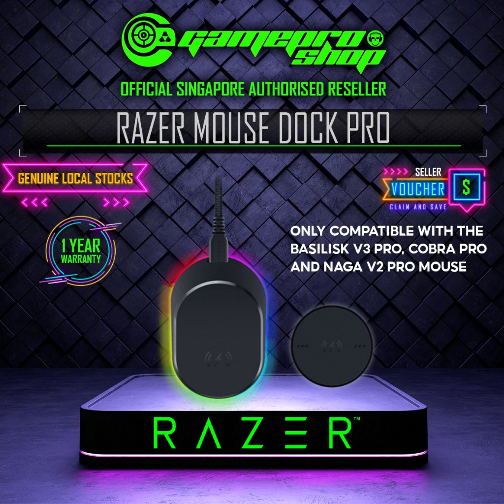 Razer Mouse Dock Pro - Wireless Mouse Charging Dock with Integrated 8K ...