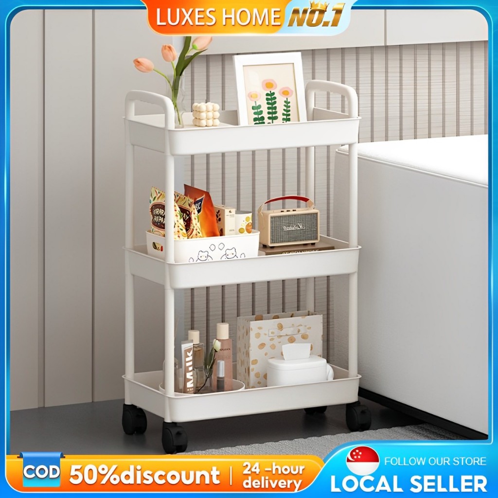 Luxes Trolley Rack 3 Tier Trolley Kitchen Storage Trolley With Wheels ...
