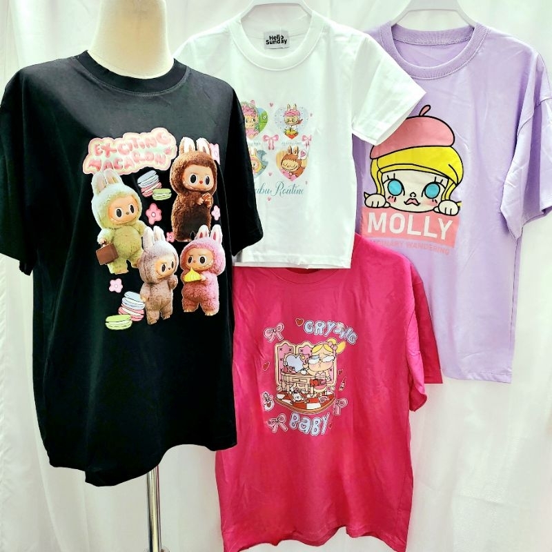 ️Labubu/Molly/Crybaby Cotton Print Tee (Regular/Crop Length) | Shopee ...