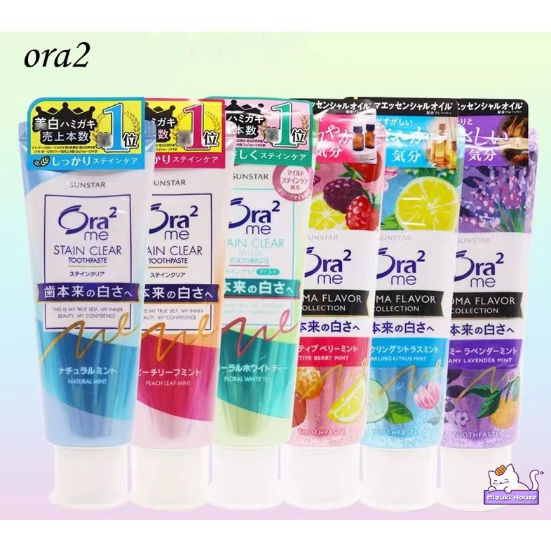 Japan Sunstar Ora2 Stain Clear Toothpaste (Floral White Tea / Natural ...