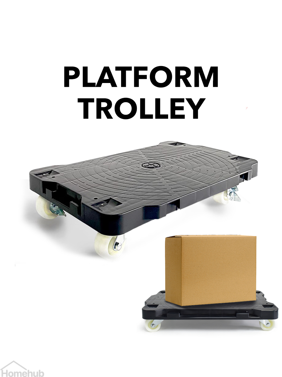 Homehub Flat Platform Trolley Turtle Flatbed With Wheels Roller Wheeled ...