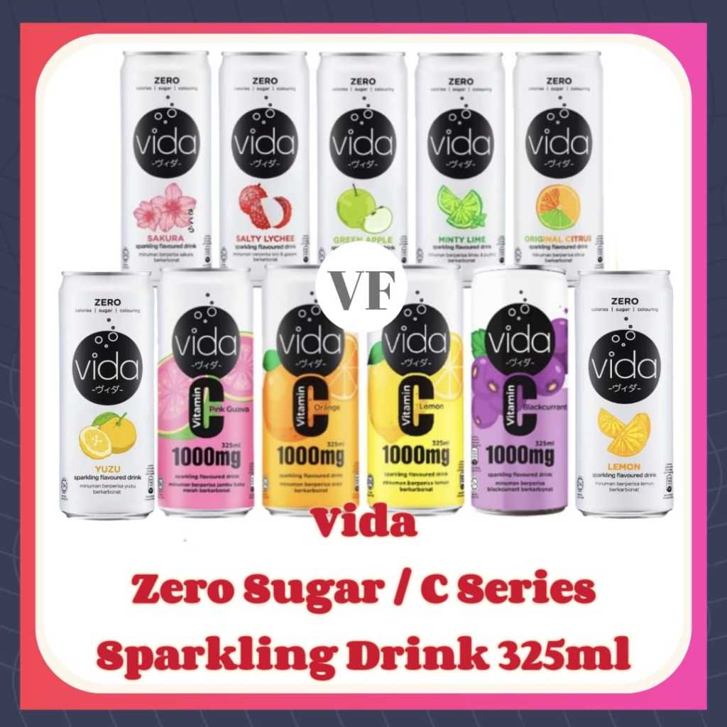 [Bundle] VIDA Zero Sugar & Calories / Vida C Series Sparkling Flavored ...