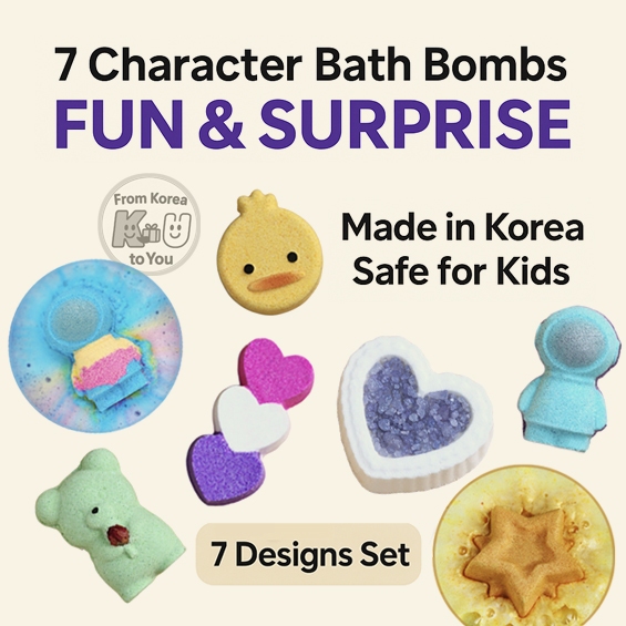 Made in Korea | [CUSTBALE] 7 Fun Character Bath Bombs – Safe for Kids ...