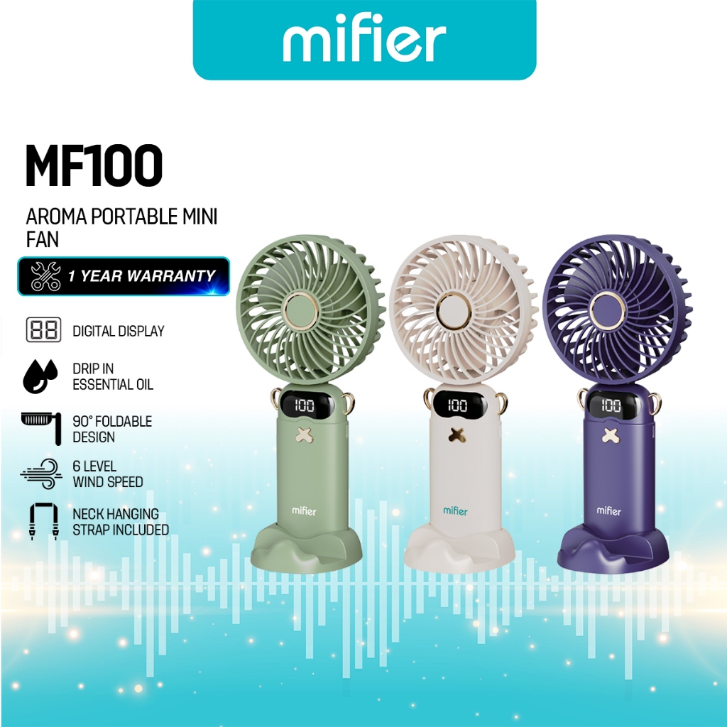 Mifier 6 Speed Handheld Fan Mini Portable Foldable Small Fan Digital ...