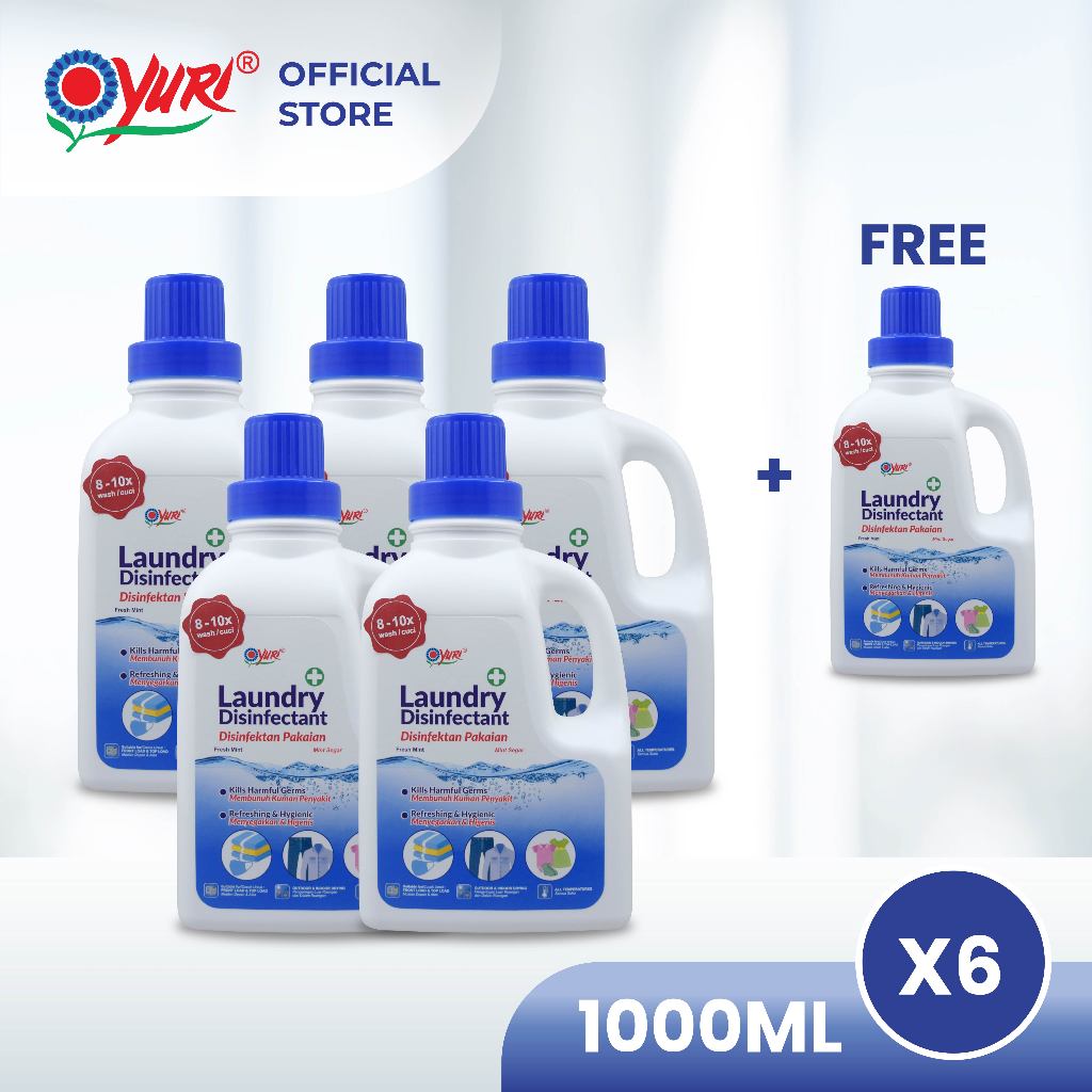 [Buy 5 Get 1 Free] Yuri Laundry Disinfectant 1L x6 | Shopee Singapore