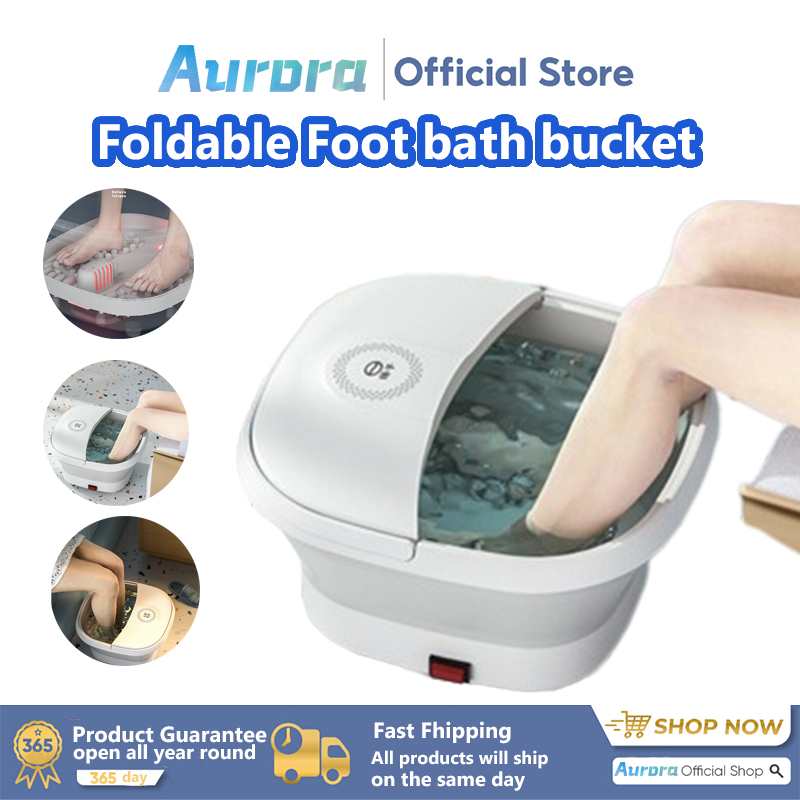 SG Stock Foldable Electric Foot Bath Bucket Foot bucket full-automatic ...