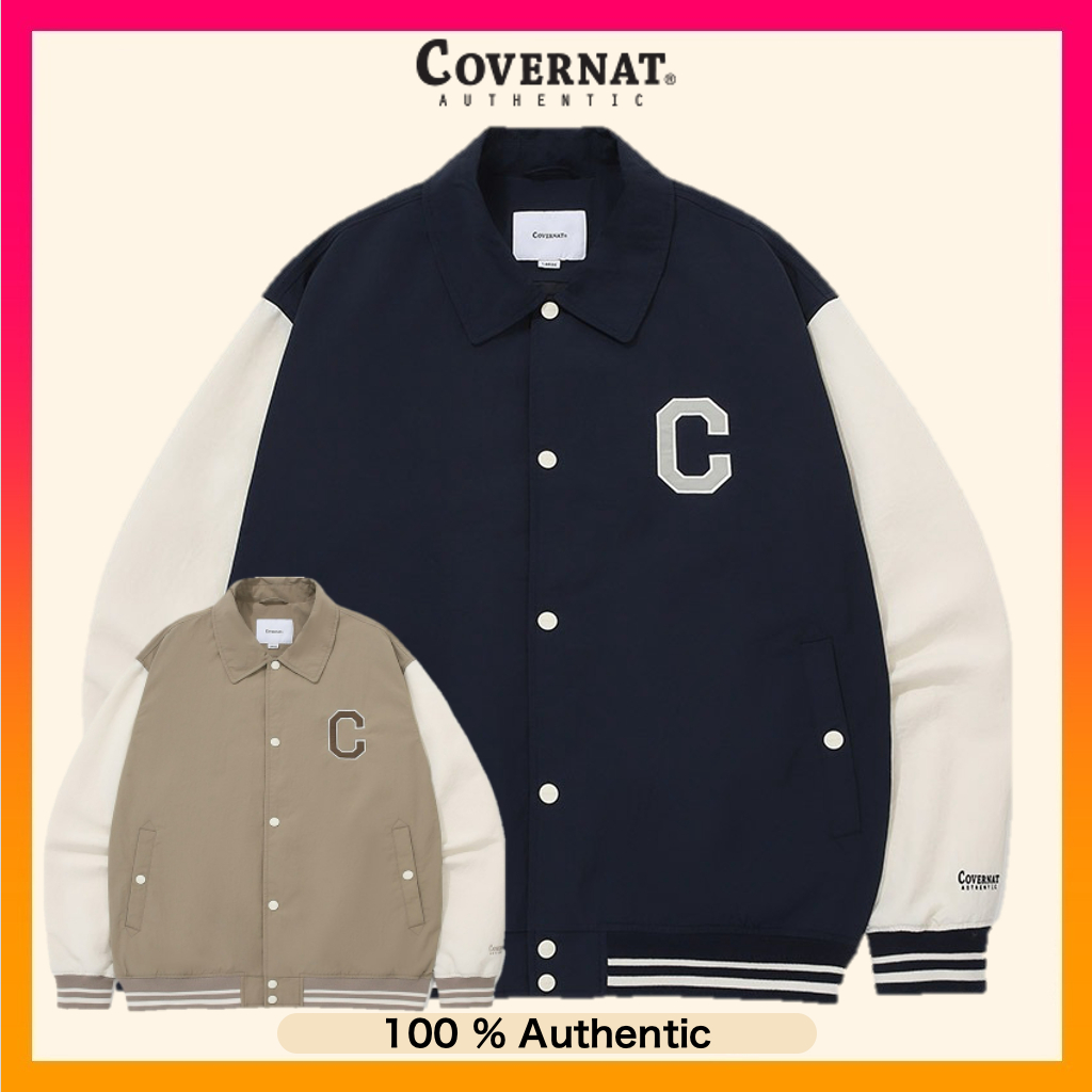 COVERNAT C Logo Collar Varsity Jacket - 2 Colors (2024 NEW) | Shopee ...