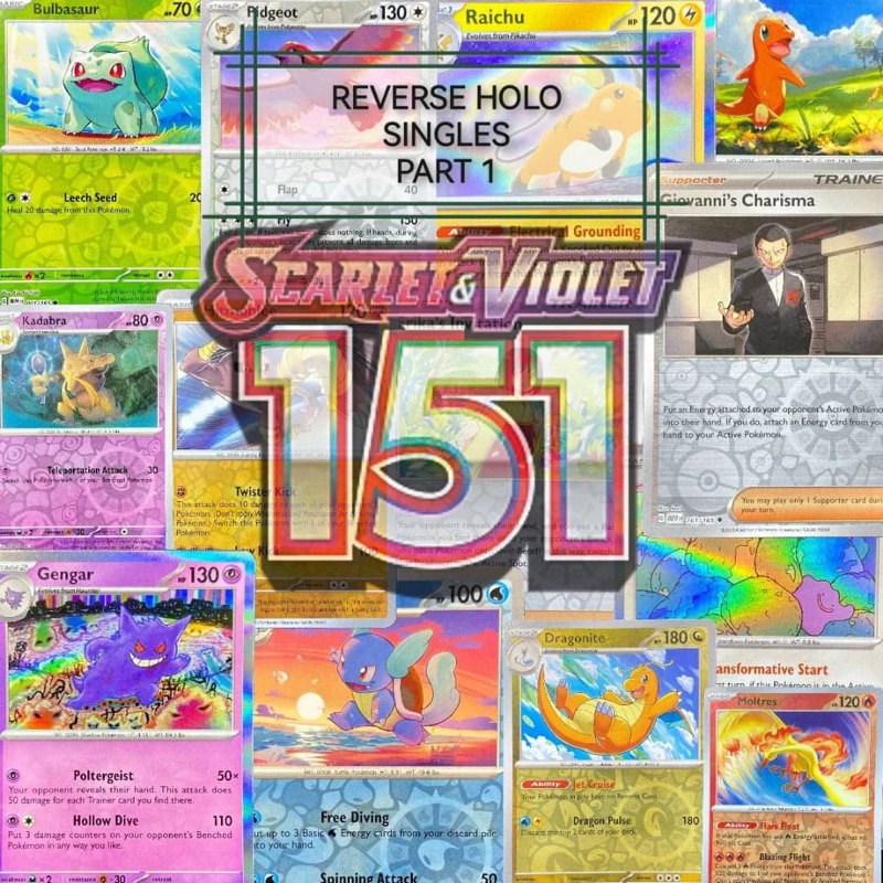 Scarlet & Violet 151 Reverse Holo Single Part 1 Pokemon Card TCG ...