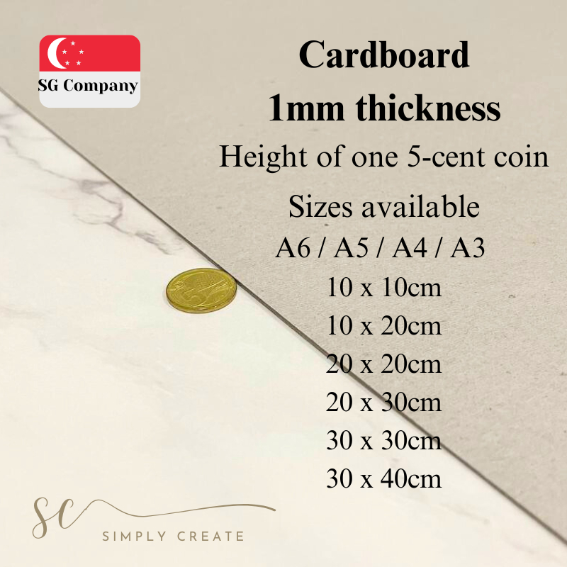 A5 Grey Board 1MM Thickness Cardboard 1mm thick sheet craft art ...