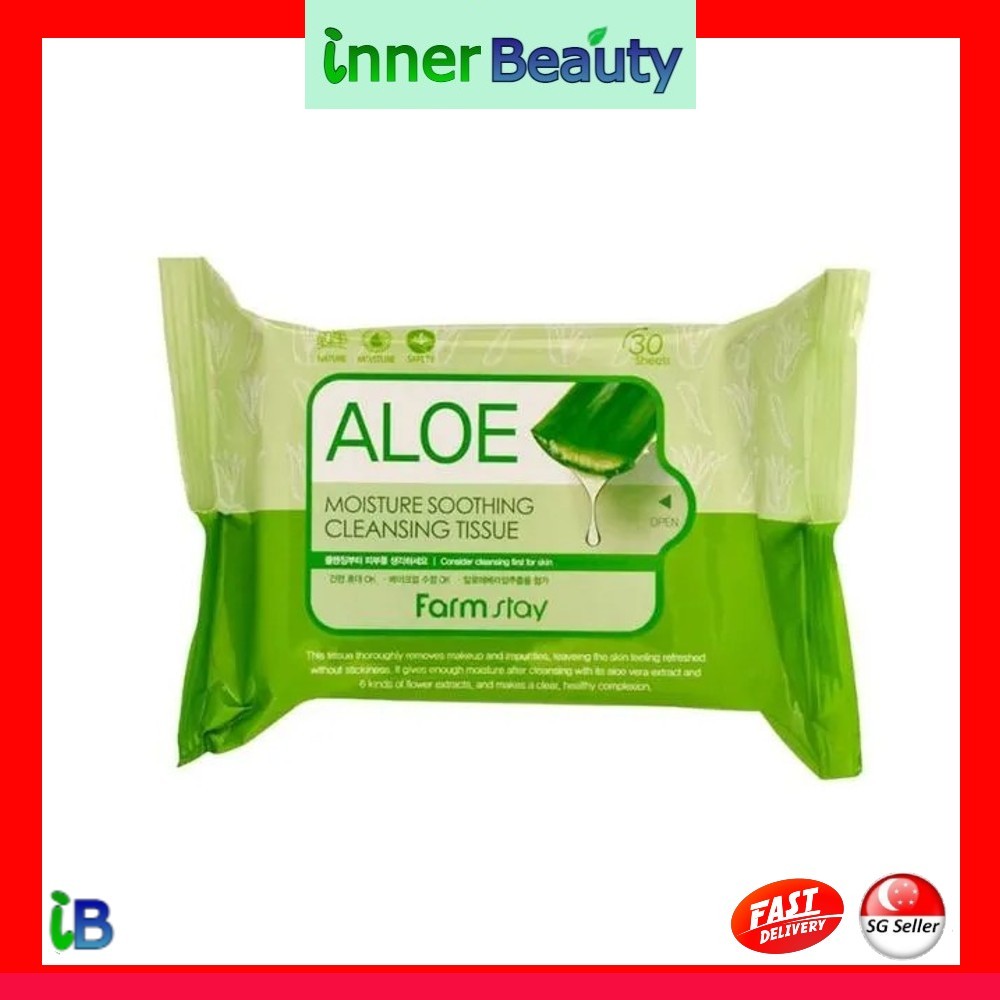 Farmstay Aloe Moisture Soothing Cleansing Tissue 30s | Shopee Singapore