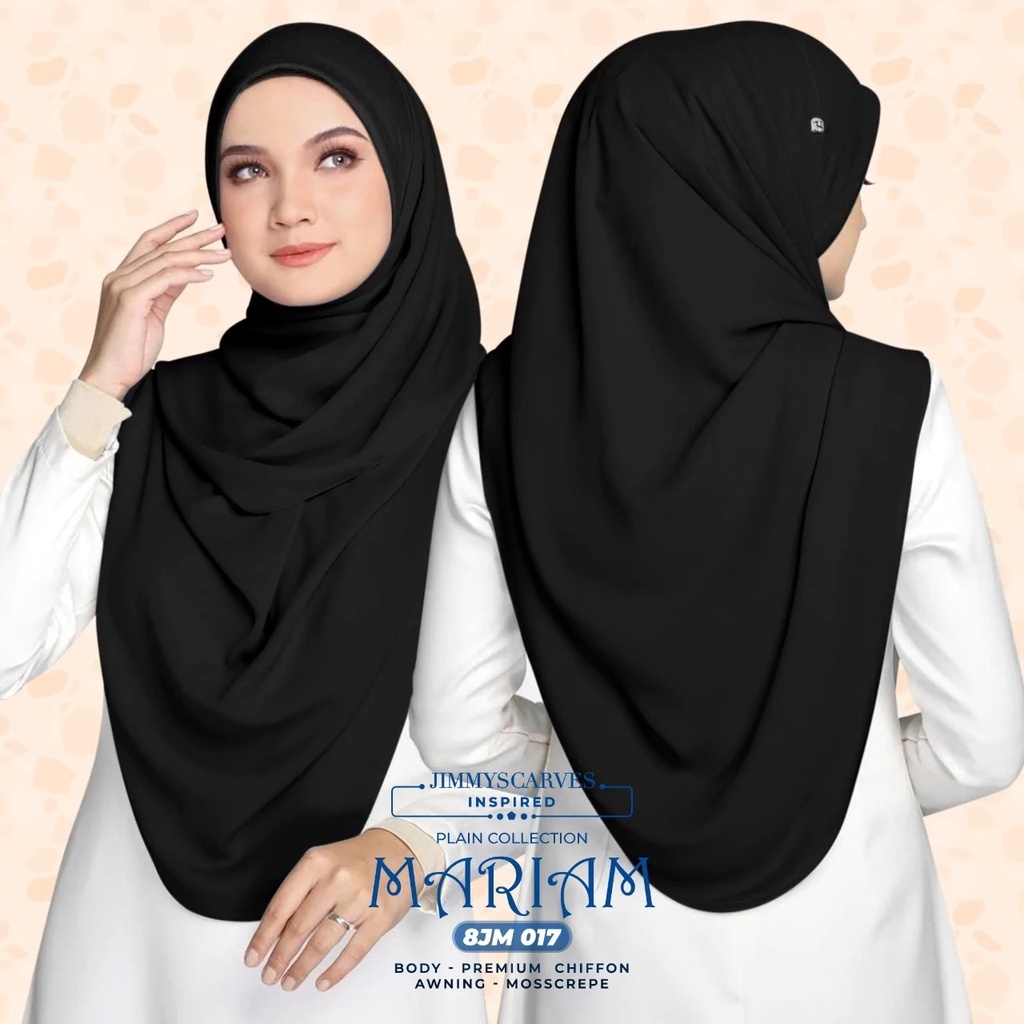 Jimmy Scarves Maryam Plain Instant Bawal Collection (8JM) | Shopee ...