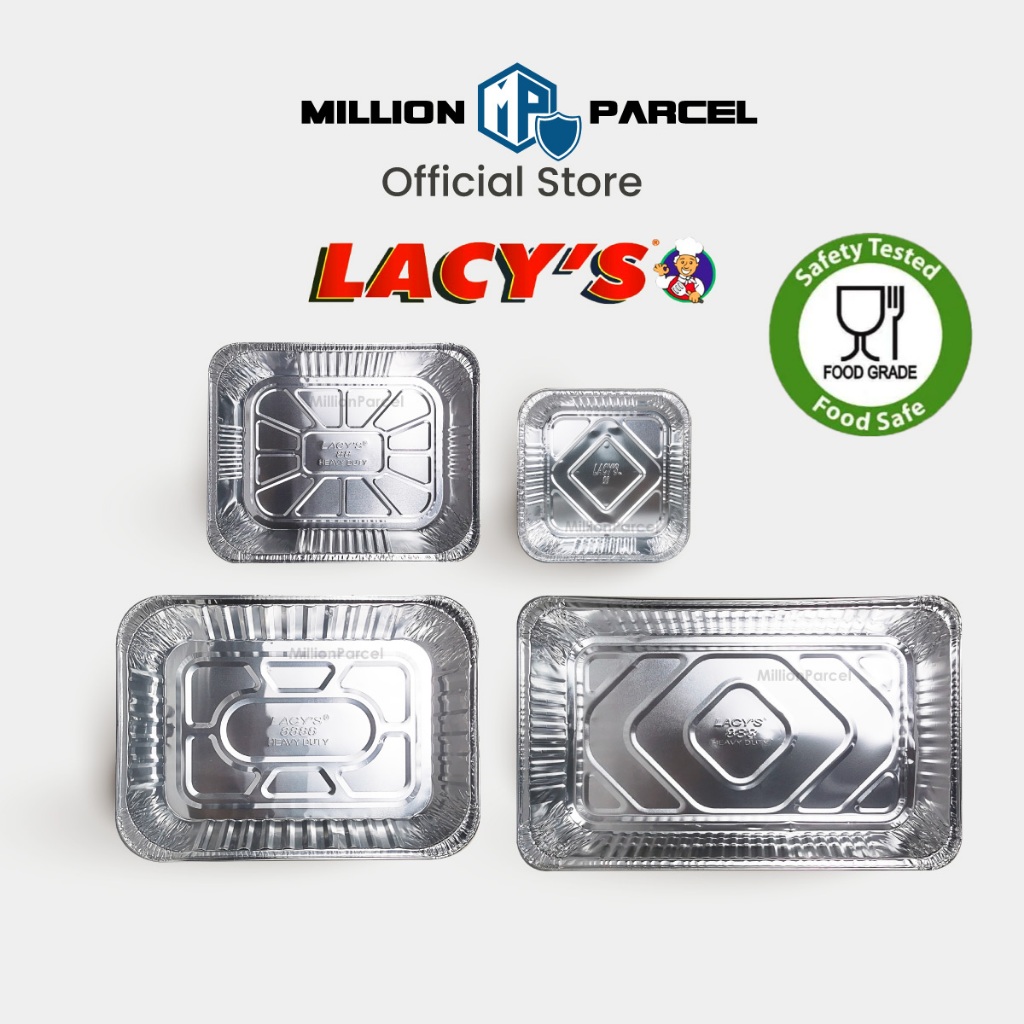 LACY'S Aluminium Tray with Lid | Aluminium Foil Tray | Baking Tray | Food Tray | Aluminum Tray ...