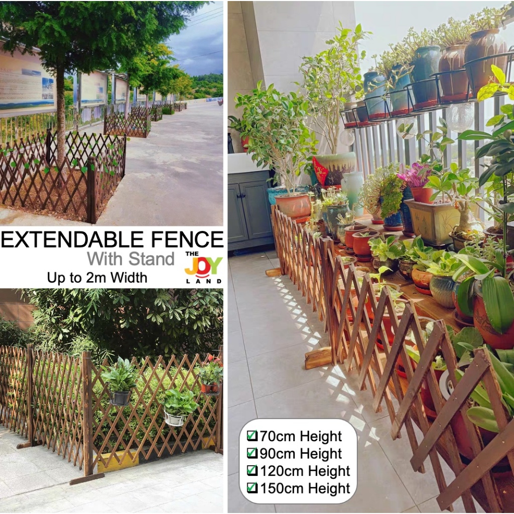 [SG SELLER] Extendable Garden Fence Outdoor Indoor Wooden Fence Garden ...