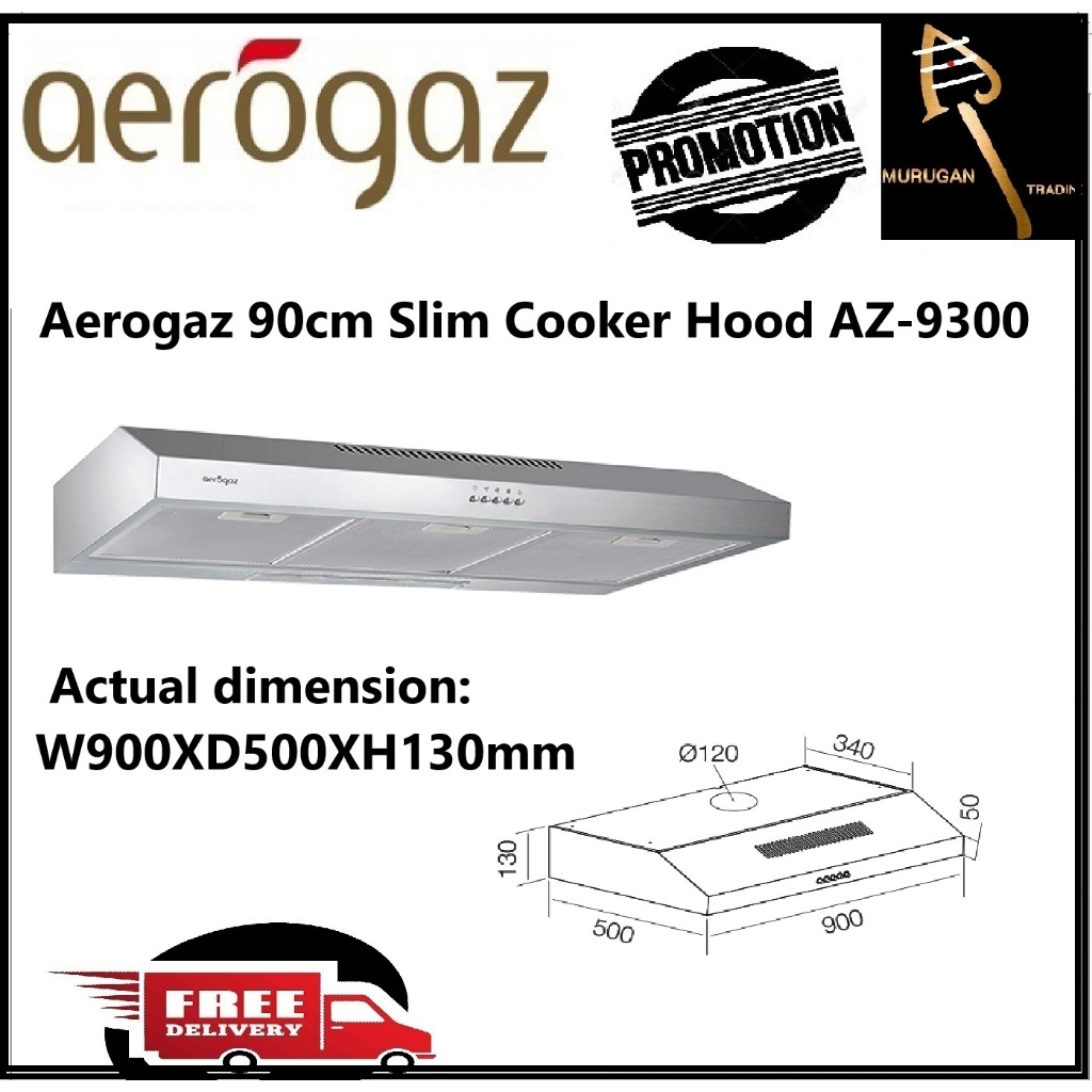 Aerogaz 90cm Slim Cooker Hood AZ-9300 | Local Singapore Warranty ...