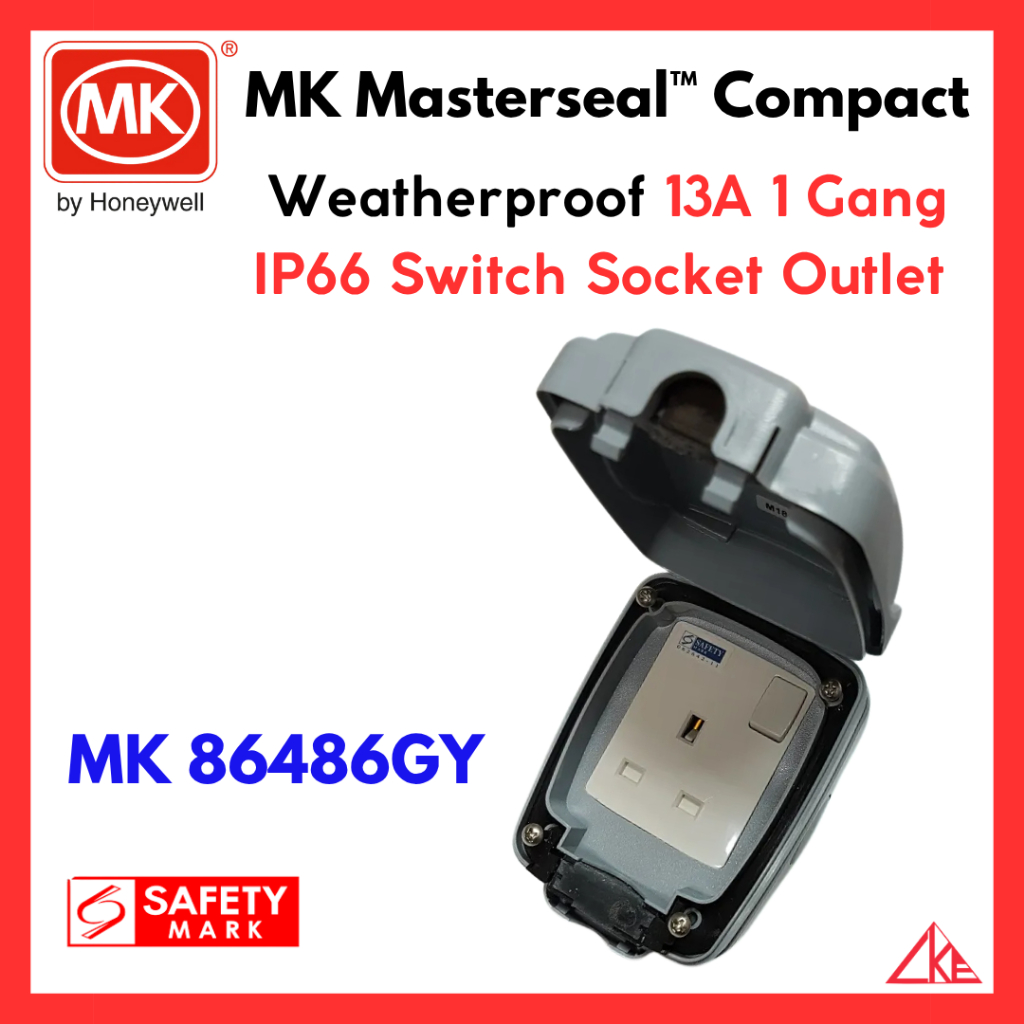 MK Masterseal™ Compact Weatherproof Switch Socket Outlet 13A, IP66 ...