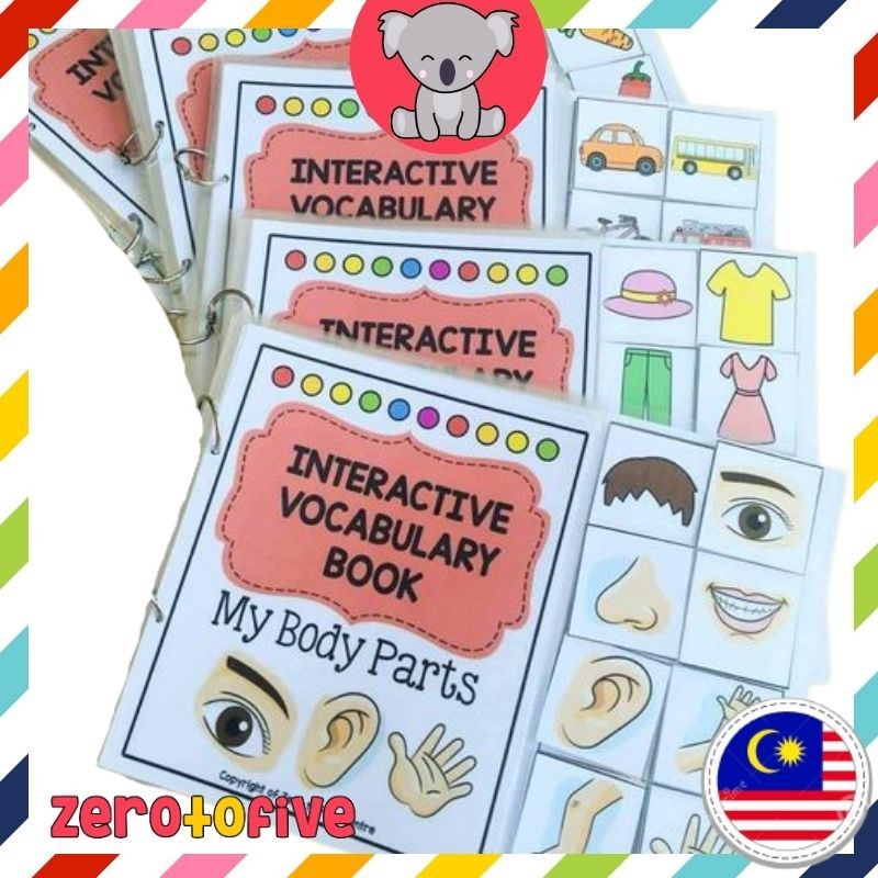 Interactive English Book Vocabulary Book Buku Interaktif Speech Delay ...