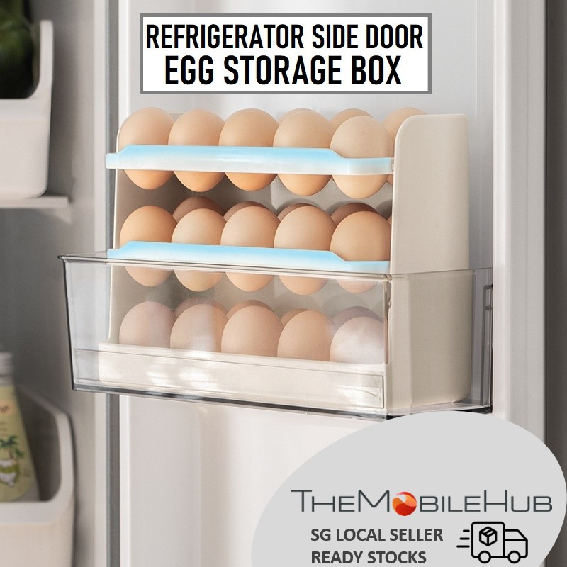 Egg Storage Box Holder Refrigerator Side Door 30 Eggs 3 Tier Storage ...