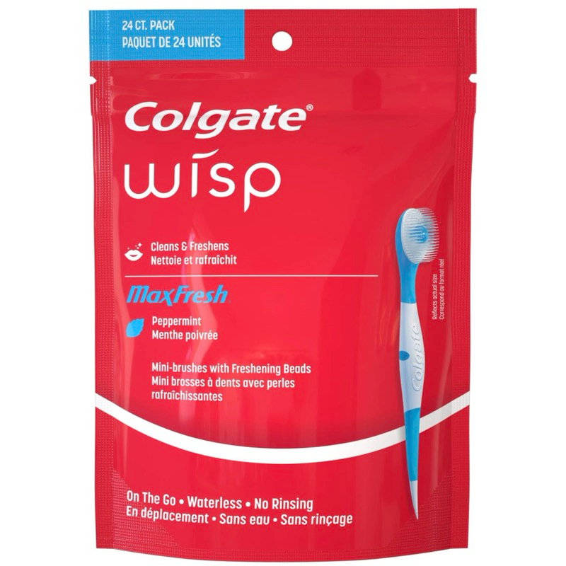 [24 COUNT] Colgate Max Fresh Wisp Disposable Mini Travel Toothbrush ...