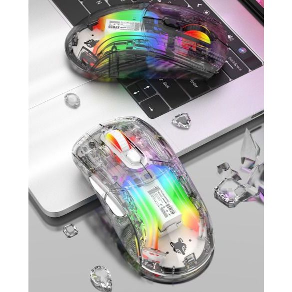 SG STOCK XYH20 Luminous Transparent Wireless Bluetooth Three-Mode RGB ...