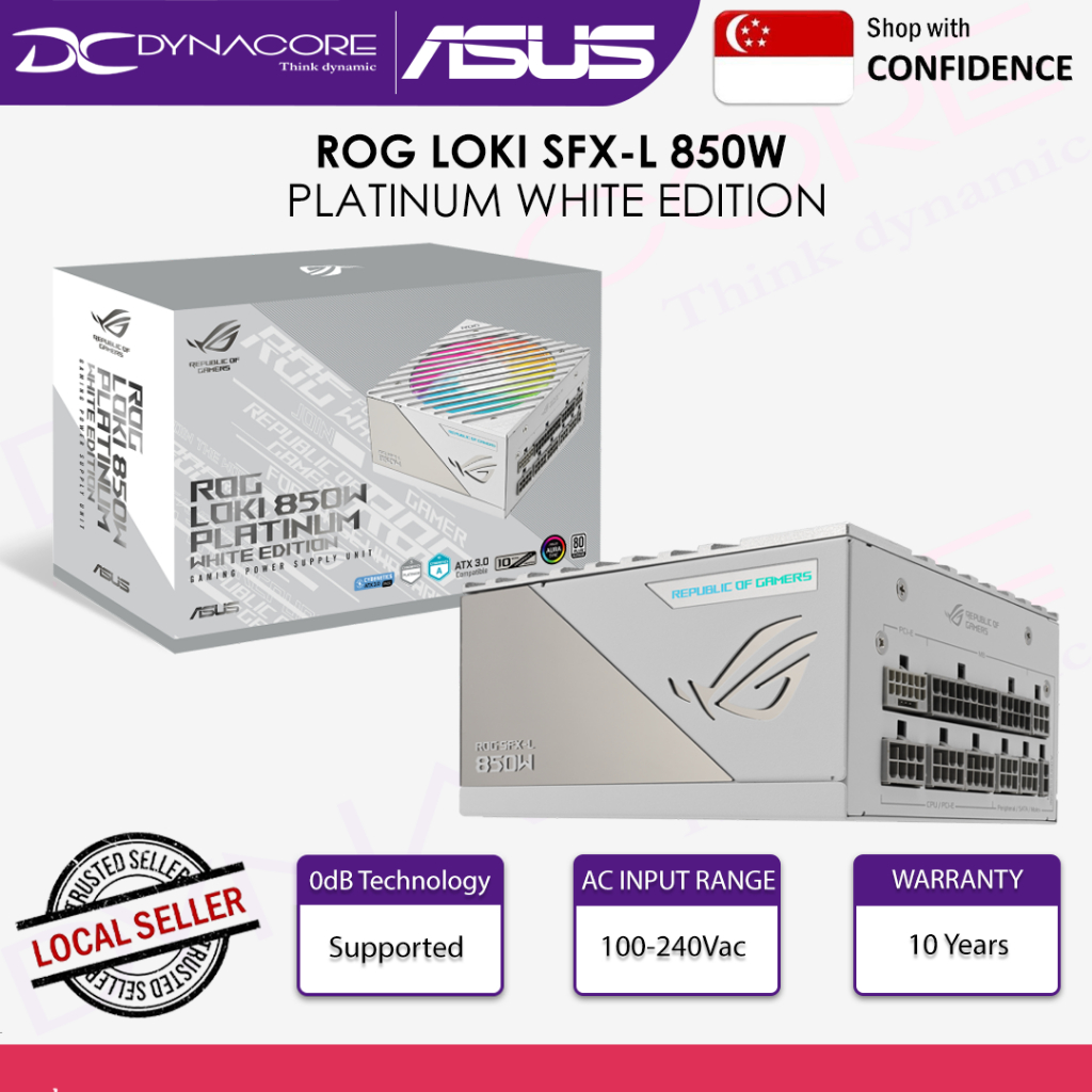 ASUS ROG LOKI SFX-L 850W PLATINUM WHITE EDITION GAMING PSU | Shopee ...