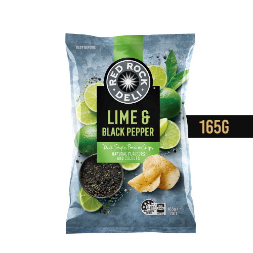 Red Rock Deli Lime and Black Pepper Potato Chips Snacks 165g | Shopee ...
