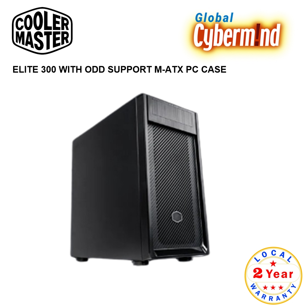 Cooler Master Elite 300 Steel Micro-ATX Case (ODD) with STEEL SIDE PANEL - 2 Years Local ...