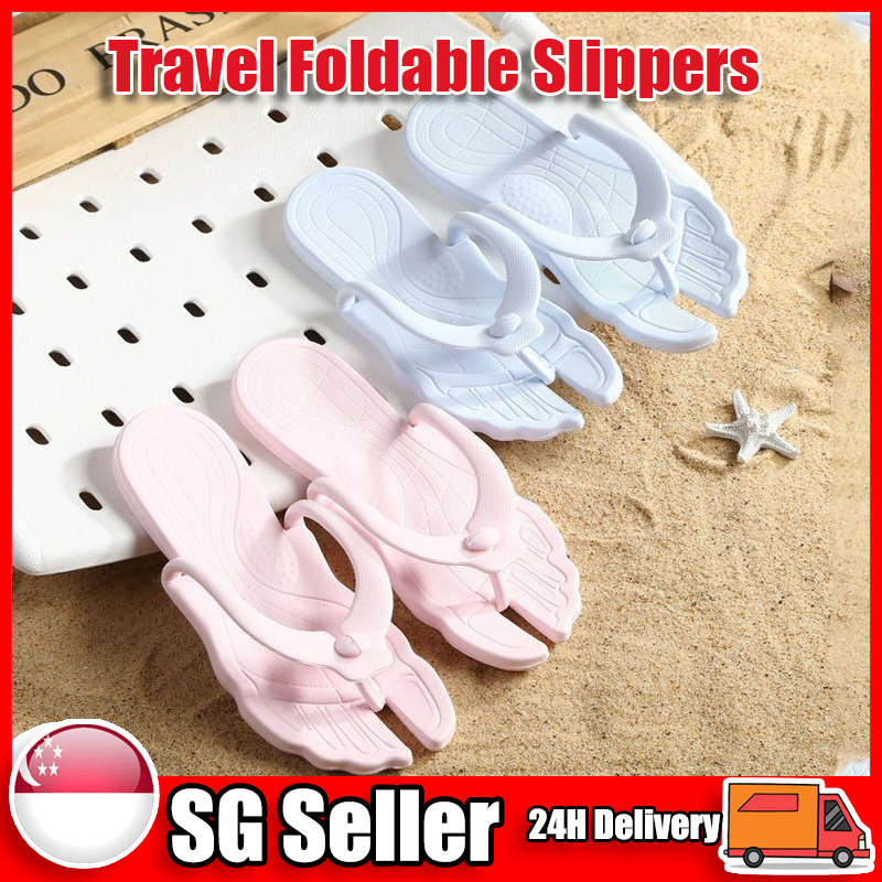 【SG Seller】Travel Foldable Slippers Anti-slip Slipper Home Slippers ...