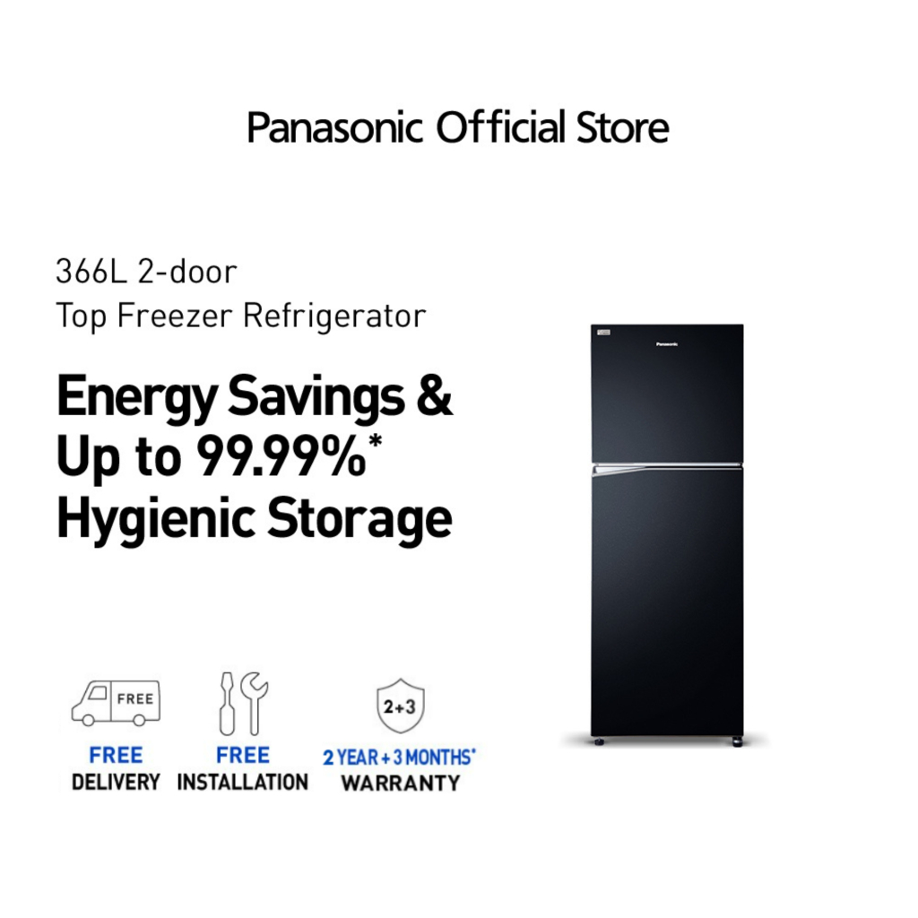 Panasonic 366L 2 Doors Refrigerator with Jumbo Freezer NR-TL381BPKS ...