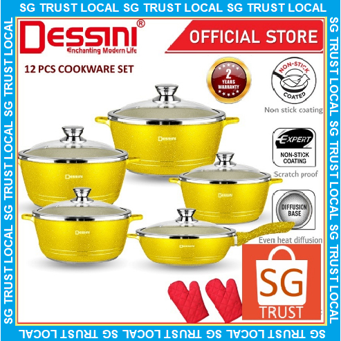 【SG stock】Original DESSINI Italian Granite Aluminum Non Stick Casserole ...