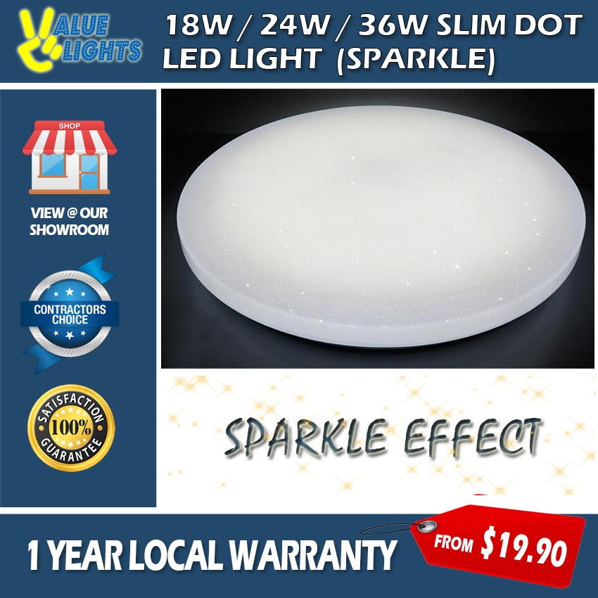 Slim Dotted Sparkle LED Ceiling Light 18W 24W 36W Simple Plain ...