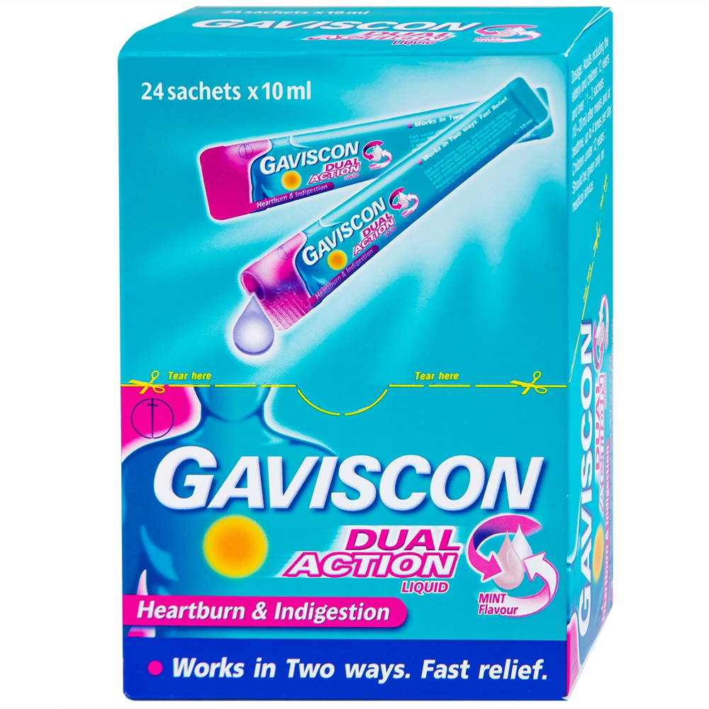 GAVISCON Double Action Liquid Sachet 24 *10ml | Shopee Singapore