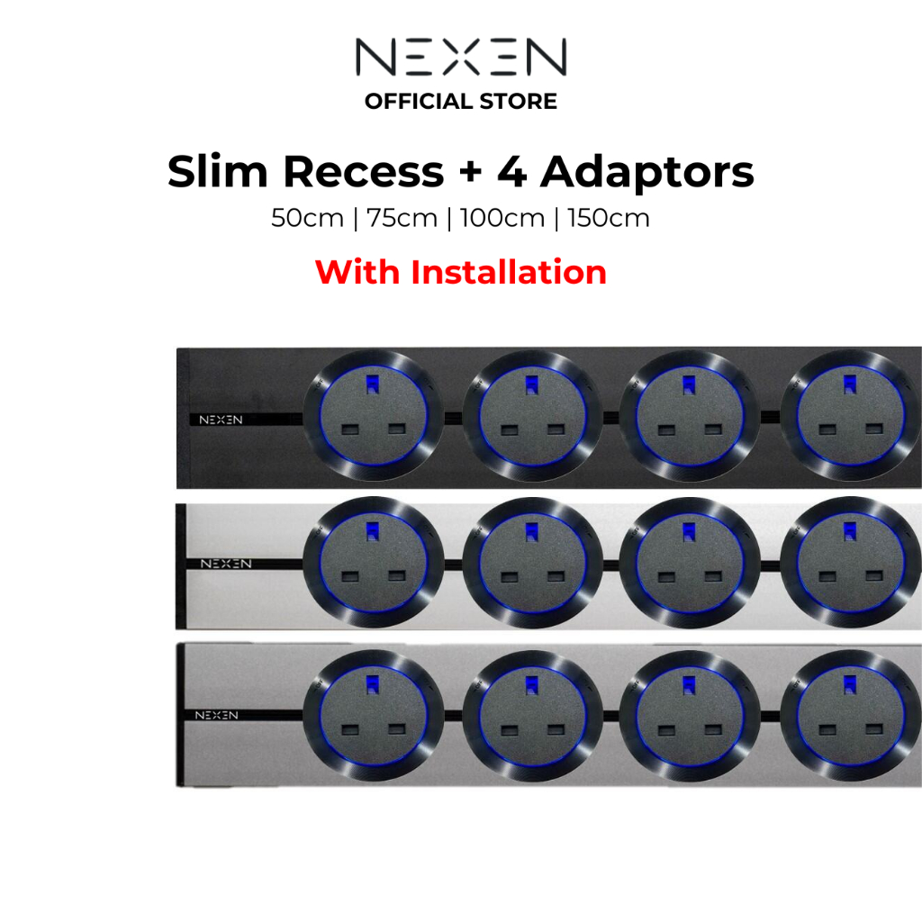 Nexen Slim Recess Power Track + 4 Adaptor (with Installation) | Power ...