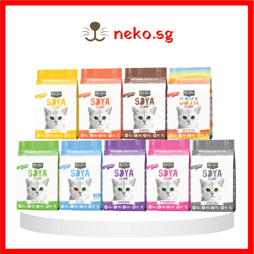 [CTN OF 6] Kit Cat Soya Clump Cat Tofu Litter 7L x 6 Bags | Shopee ...