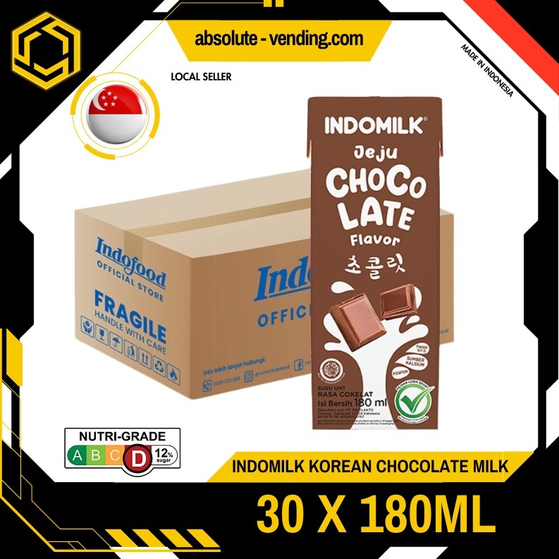 INDOMILK Korean Chocolate Milk 180ML X 30 (TETRA) | Shopee Singapore