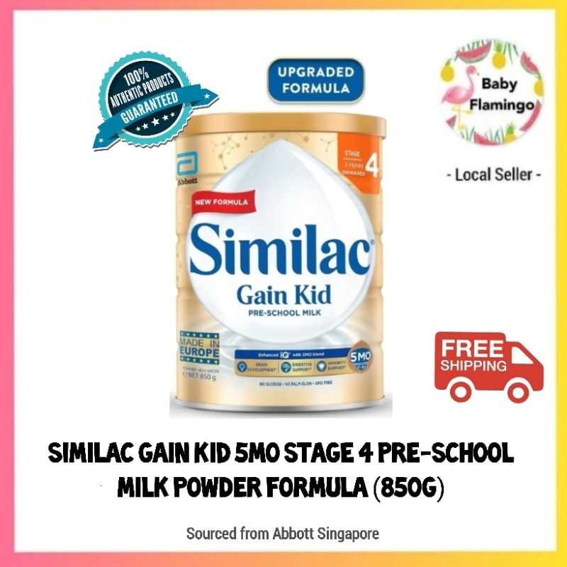 Similac Gain Kid 5MO Stage 4 Pre-School Milk Powder Formula - 850g ...
