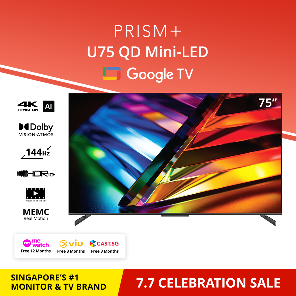 PRISM+ U75 QD Mini-LED | Google TV | 75 inch | 4K UHD Quantum Dot Mini ...