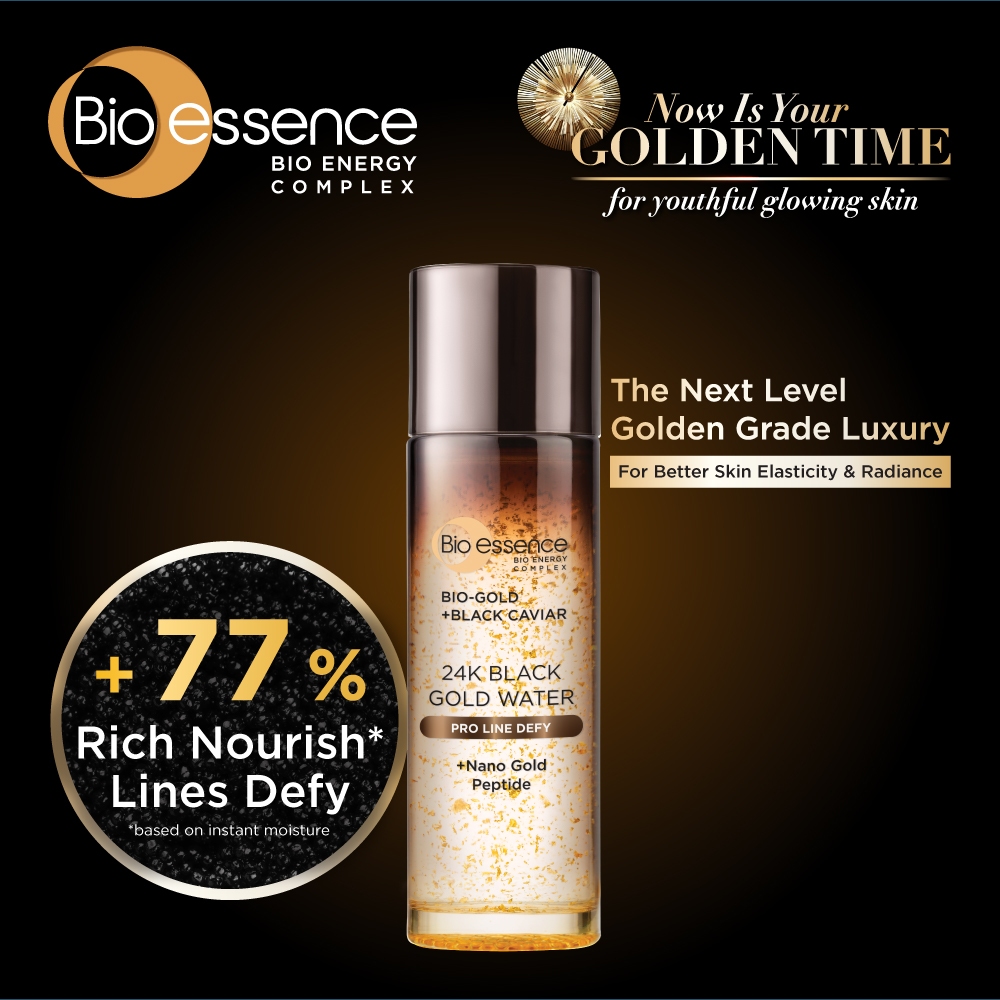 BIO ESSENCE Bio-Gold 24K Gold Black Gold Water 100ml - with black ...
